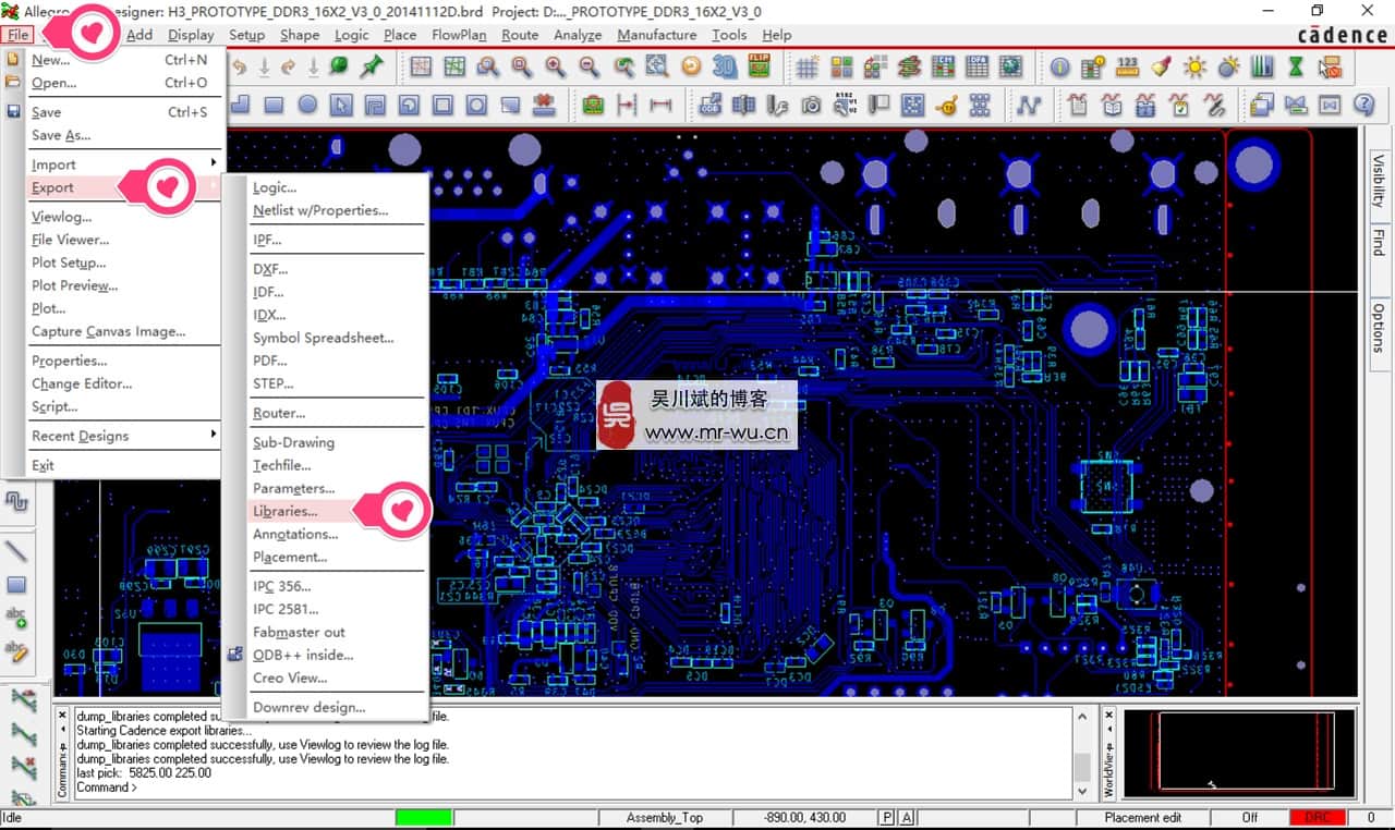 Cadence Allegro PCB Editor 如何导出封装库 复用现有PCB板上的封装库 将偷懒进行到底 - 吴川斌的博客